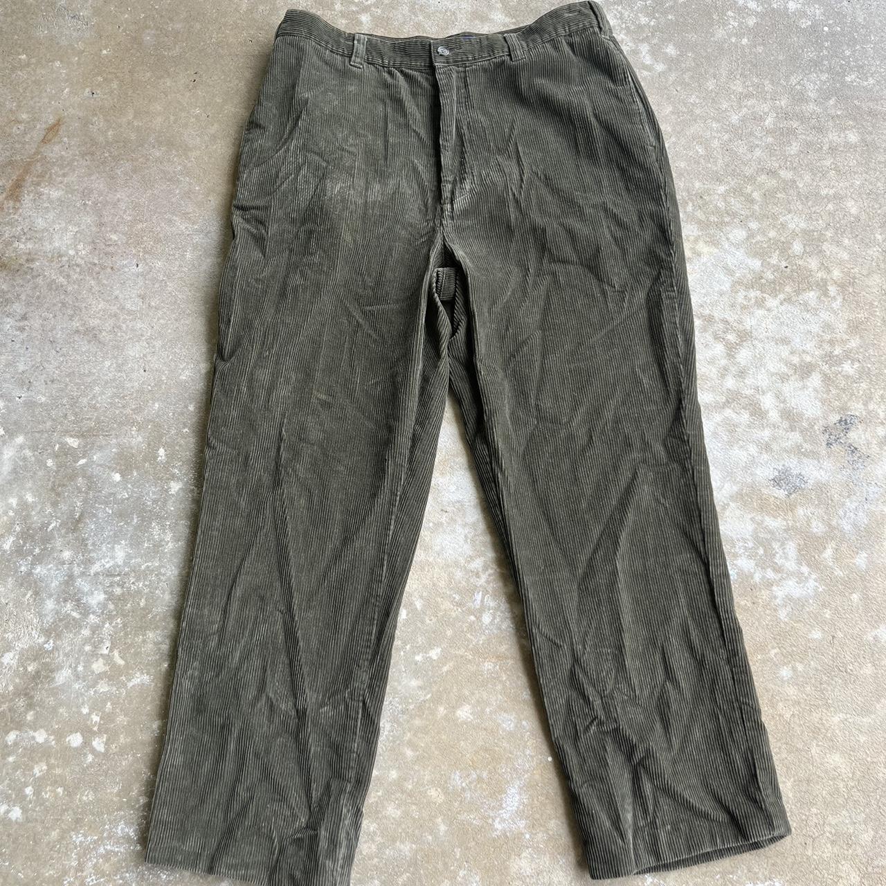 Vintage Olive Corduroy Pants 34/29 - Depop