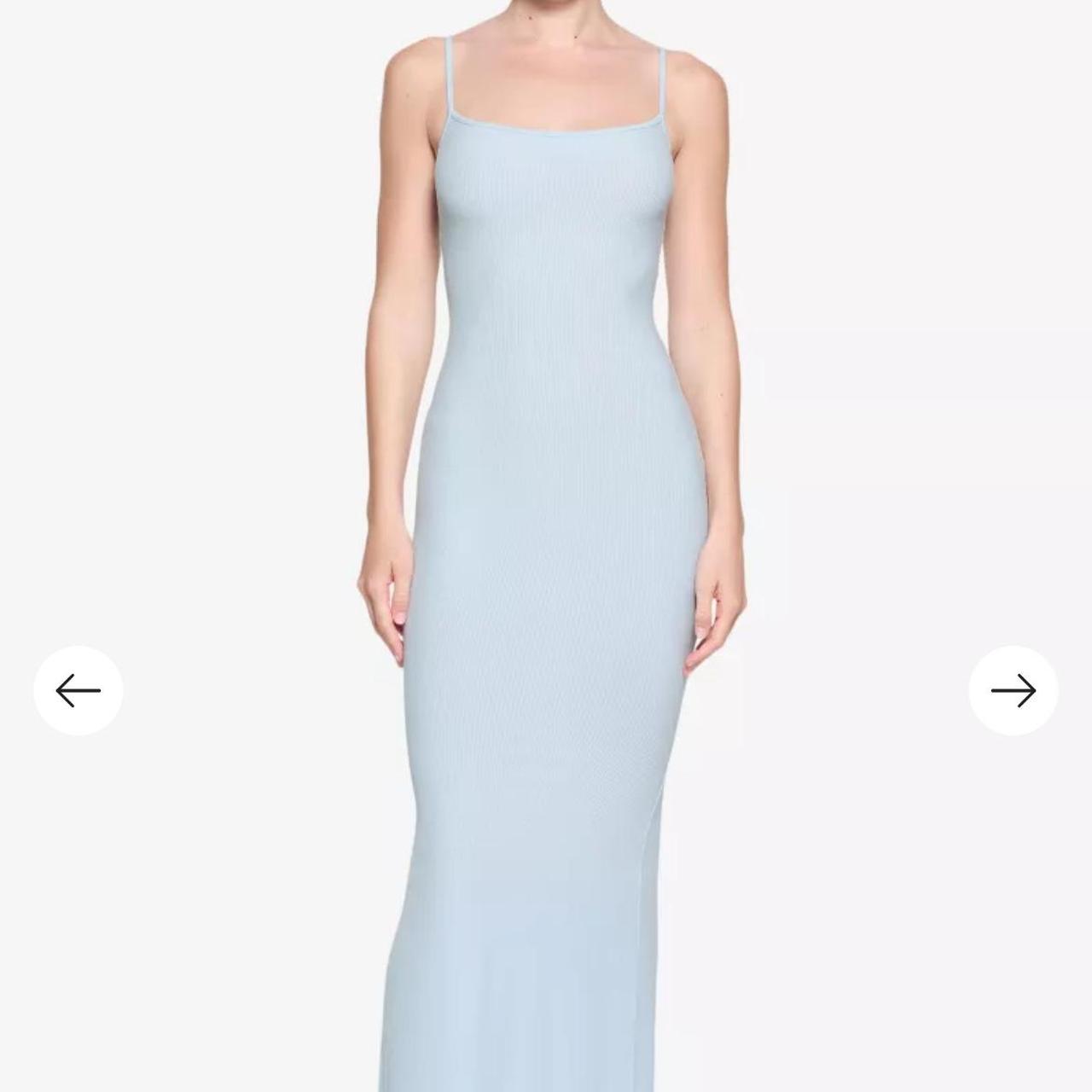 SKIMS soft lounge long slip dress in colour Celeste ... - Depop