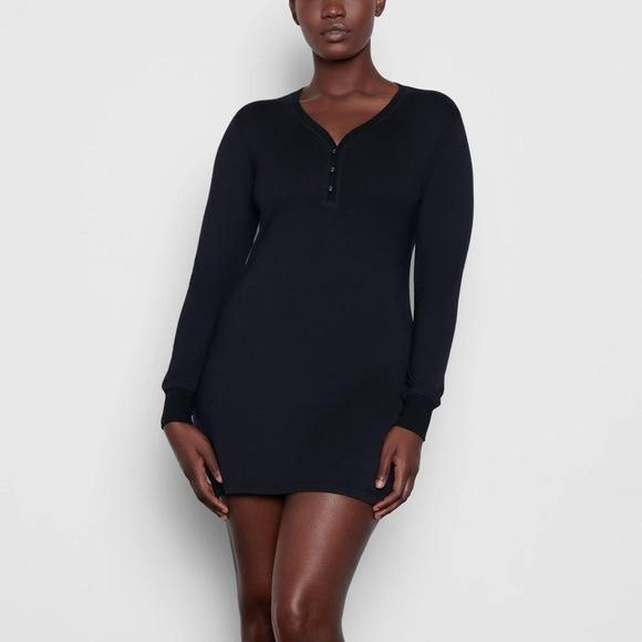 NWT skims pj sleep henley dress black. SizeXS.... | Depop