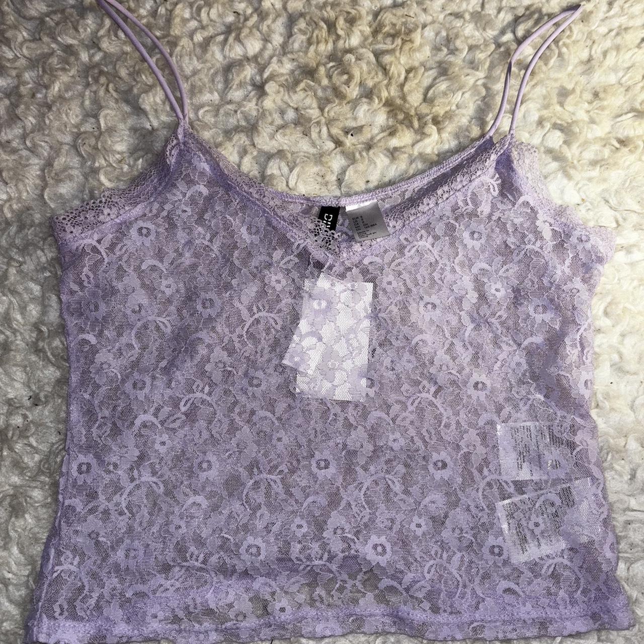 lace cami lavender size s coquette - Depop