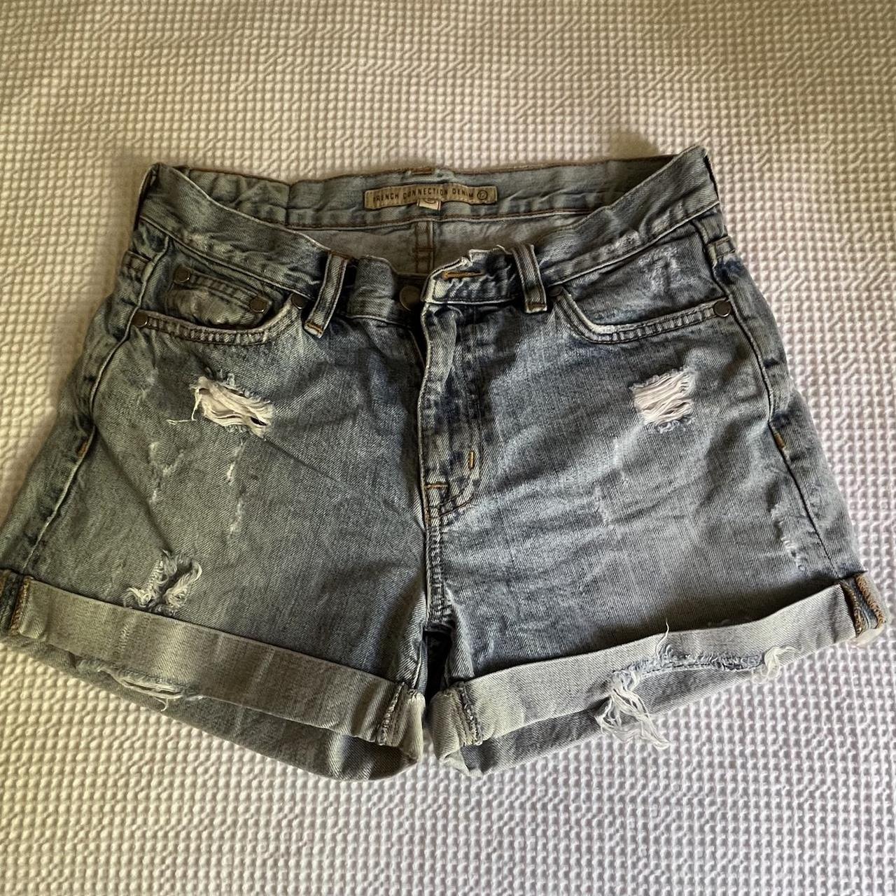 french connection denim shorts size 8 - Depop