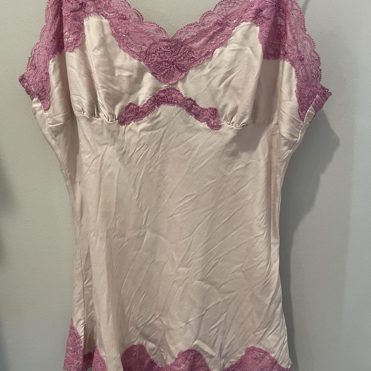 Pink express y2k cami lace - Depop
