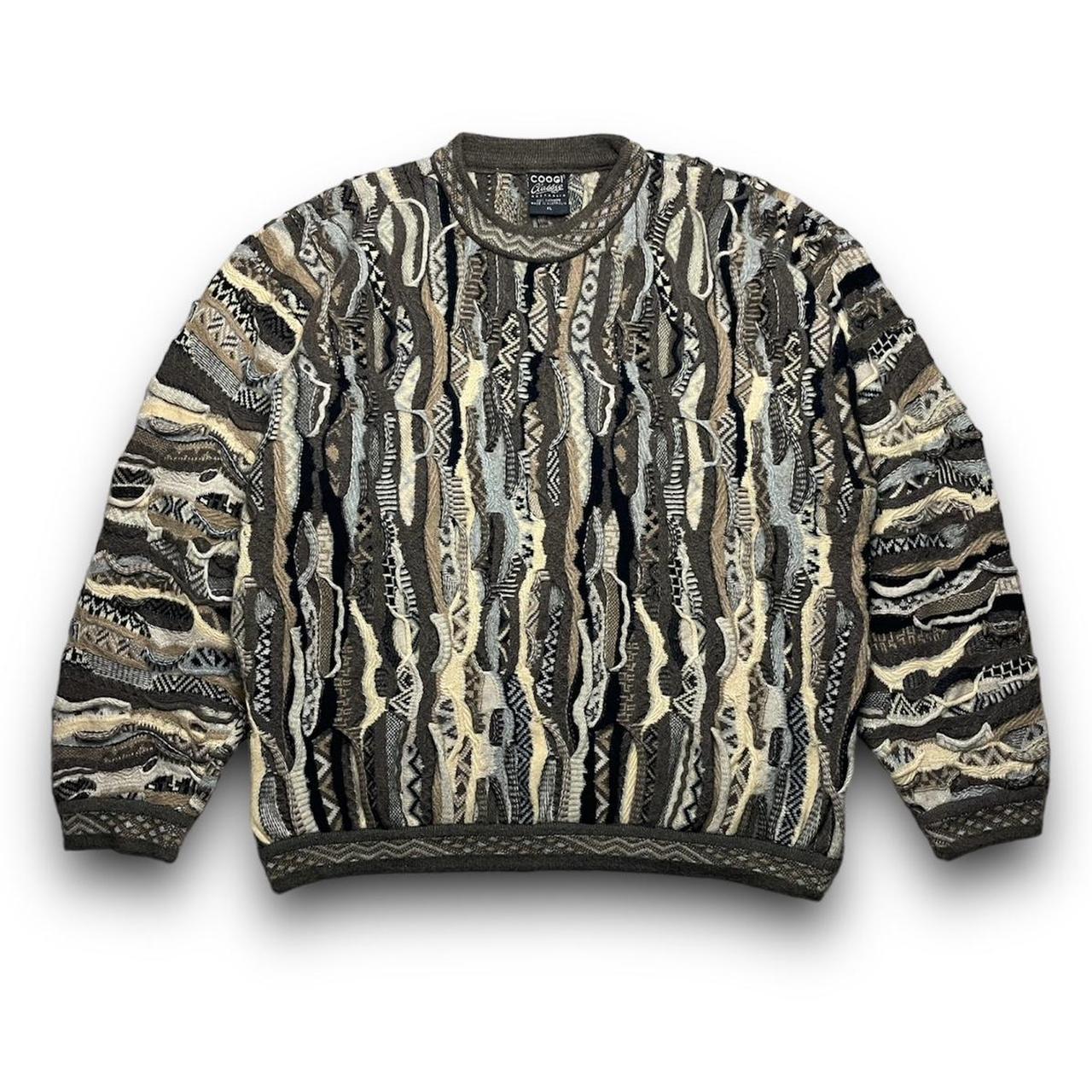 coogi neutral tone knitted sweater, perfect... - Depop