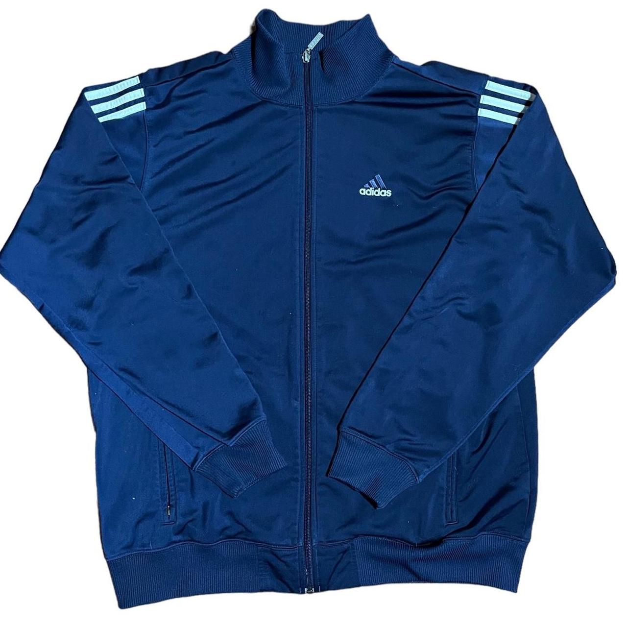 Adidas essential track jacket. Big embroidered logo... - Depop