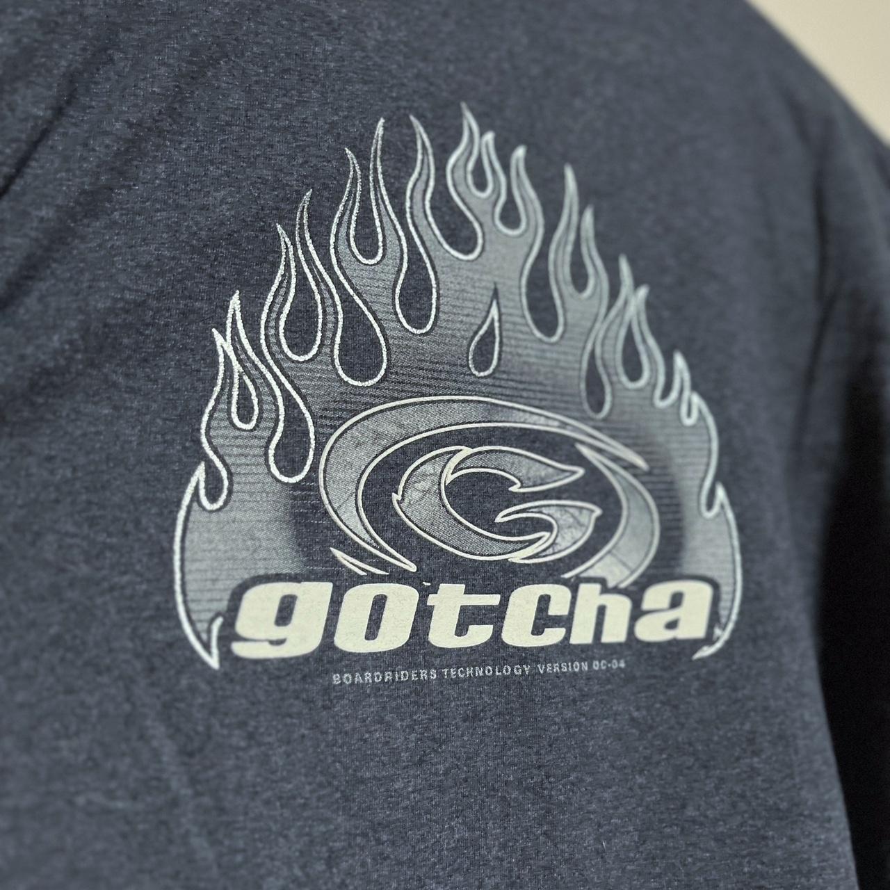 Gotcha Men's Navy and Silver T-shirt | Depop