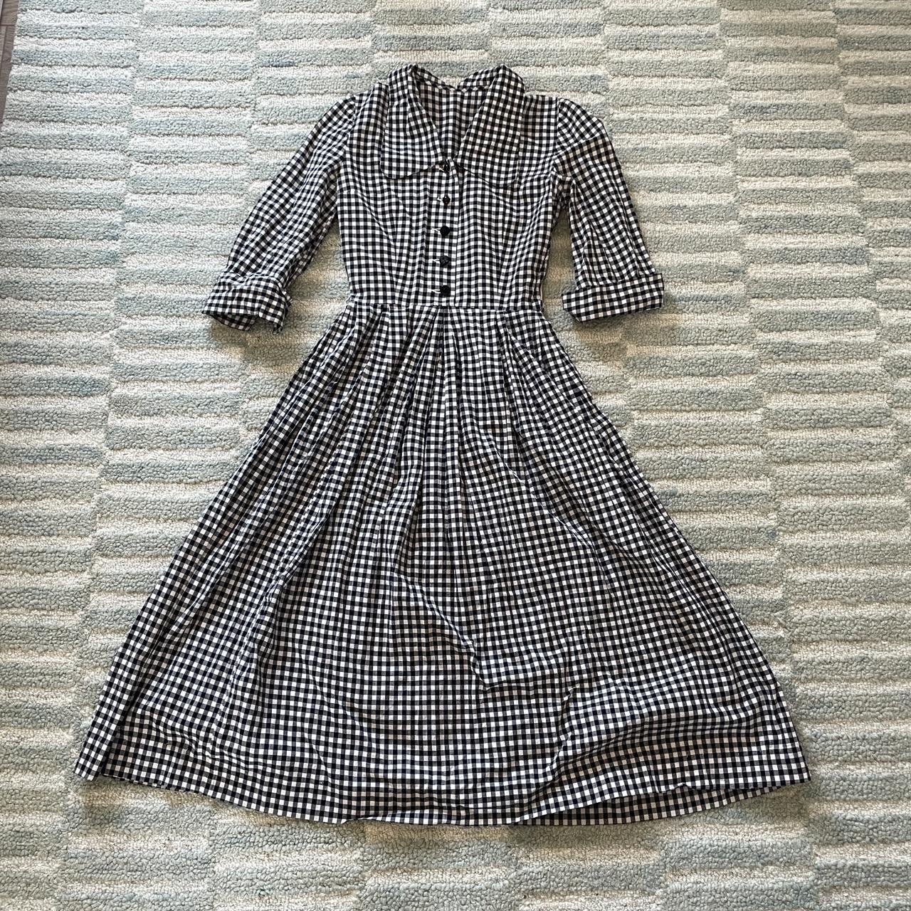 vintage 1940s 1950s handmade button up black and... | Depop
