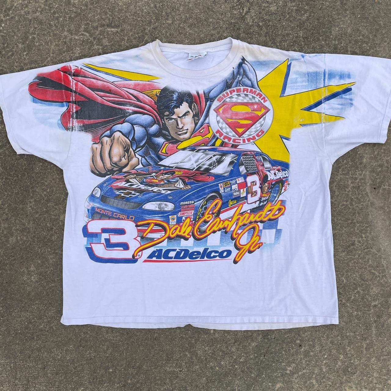 Vintage ‘99 Nascar Superman AOP tee amazing aop,... - Depop
