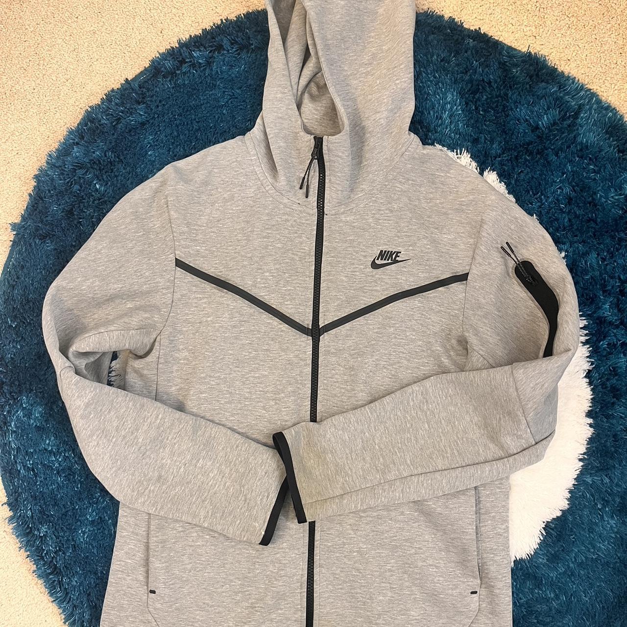 Grey Nike Tech Zip-Up - Depop