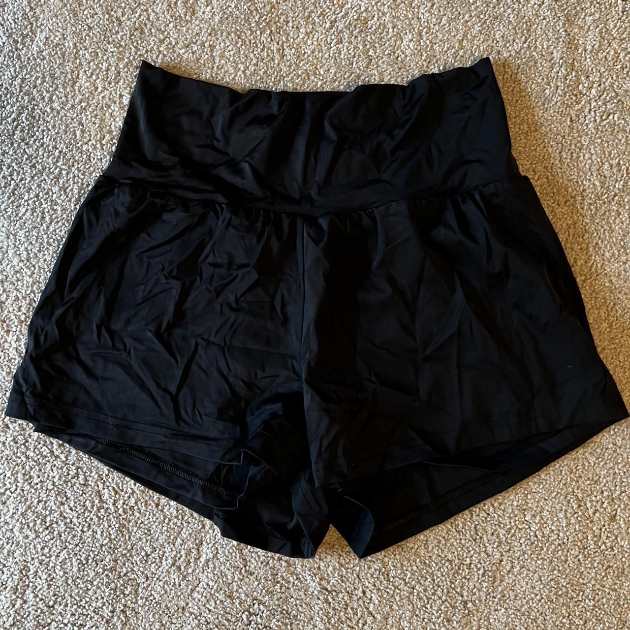 HALARA black high rise nylon shorts size small - Depop