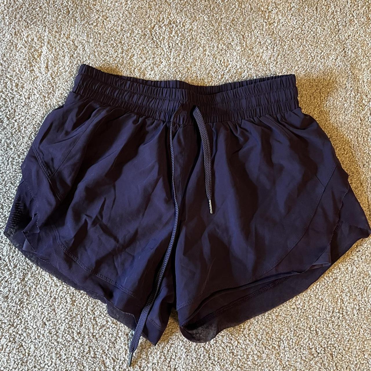 PURPLE HALARA high rise shorts with spandex and mesh... - Depop