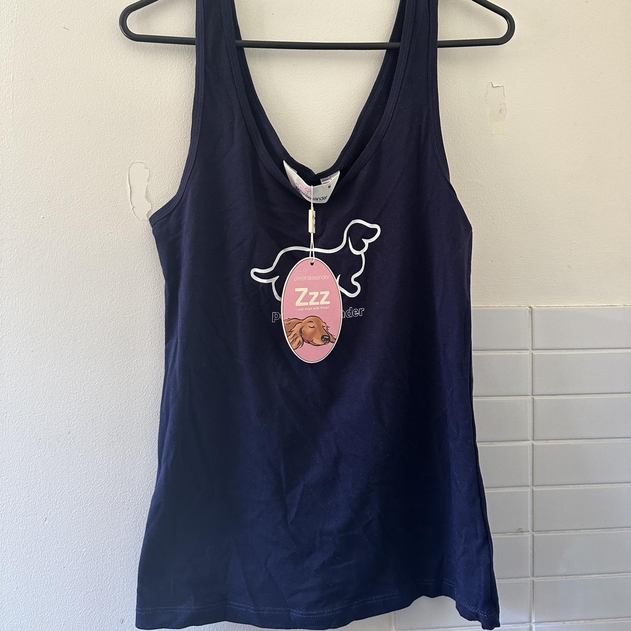 Peter Alexander navy pyjama singlet BNWT Size M - Depop