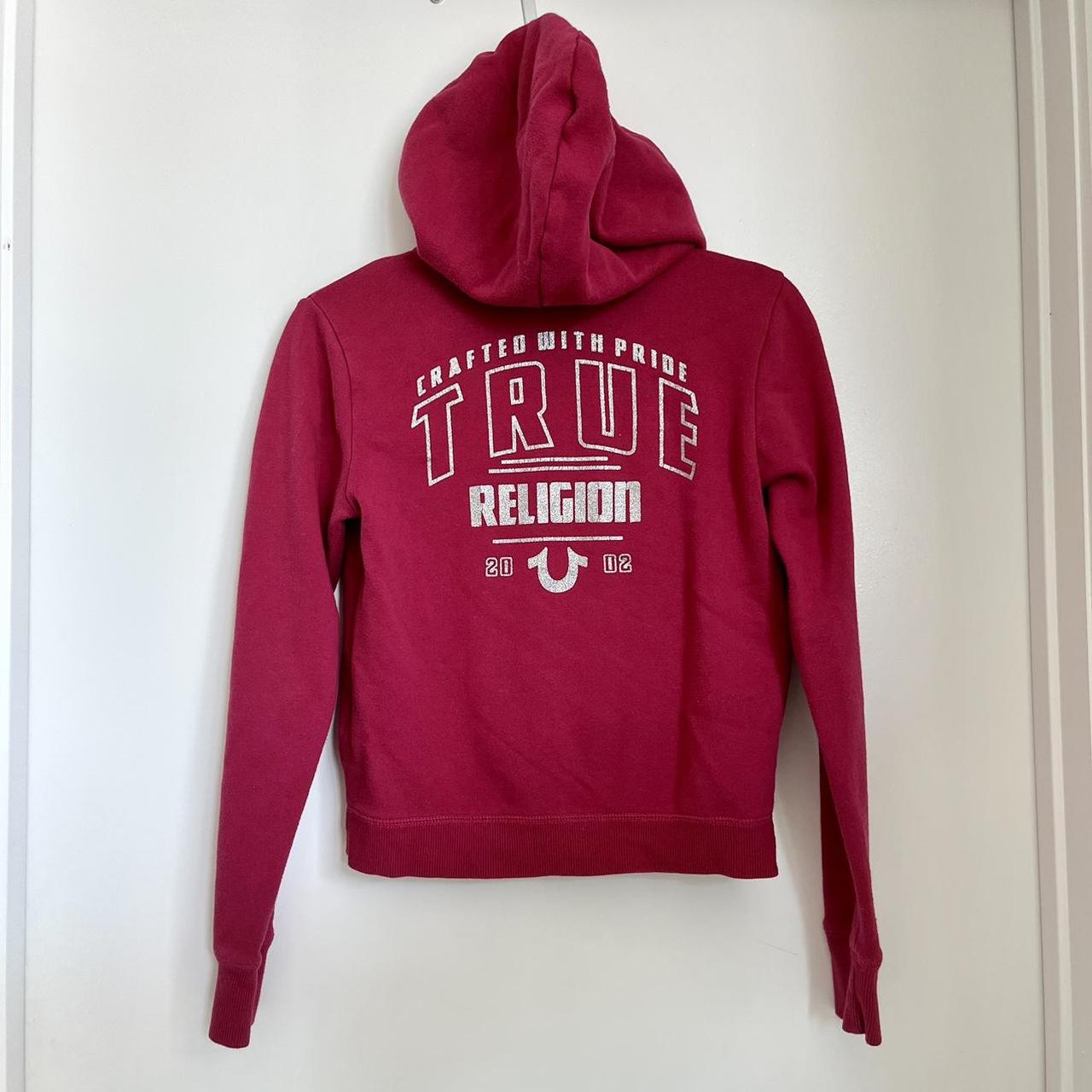 True Religion Women's Pink Hoodie | Depop