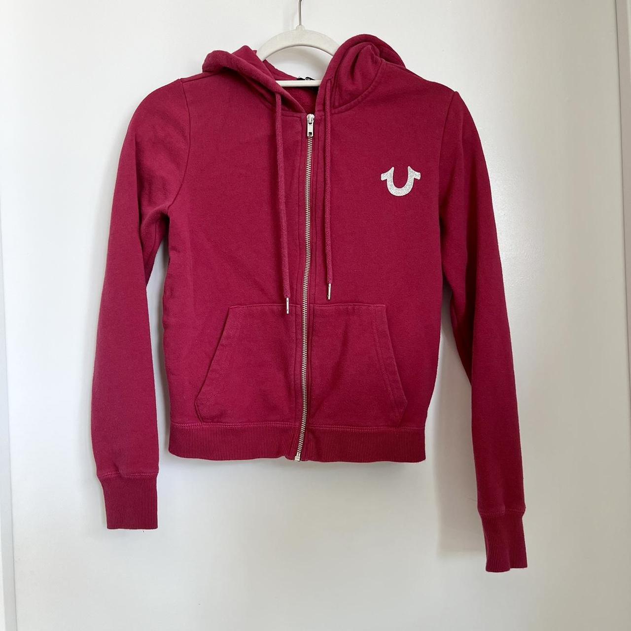 True Religion Women's Pink Hoodie | Depop