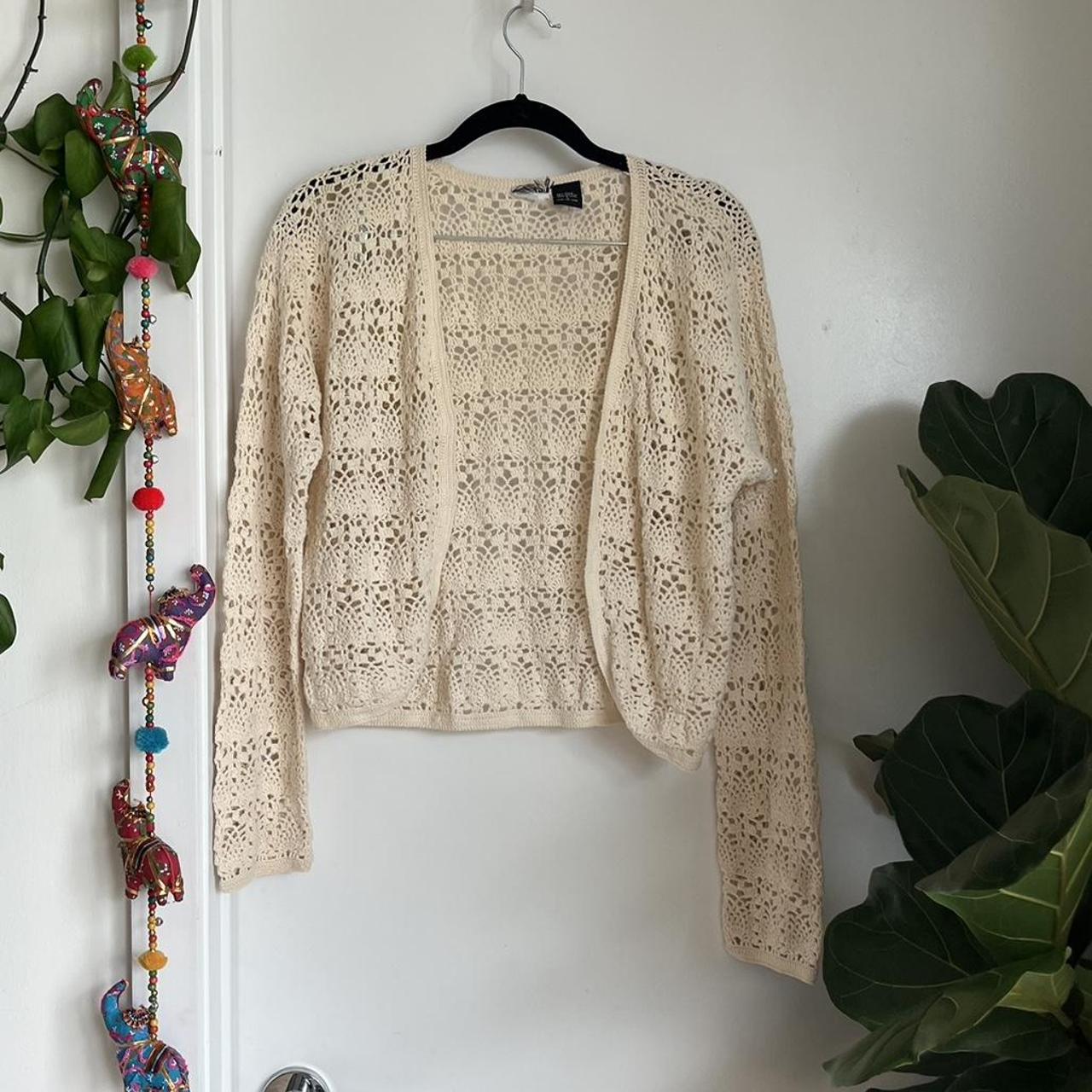 Vintage knit crochet cottagecore coastalcore coastal... - Depop