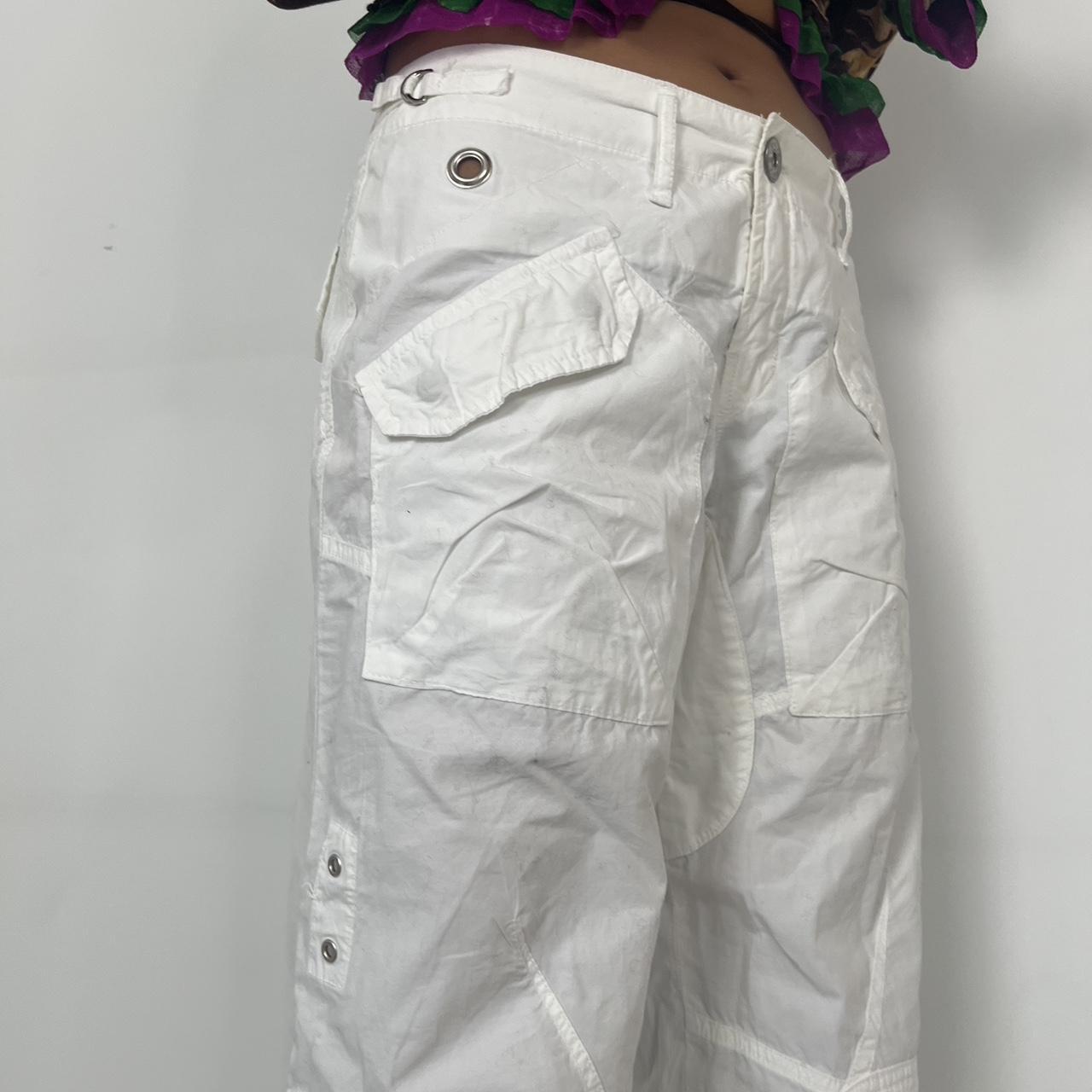 Vintage Italian white workwear pants with heart... - Depop