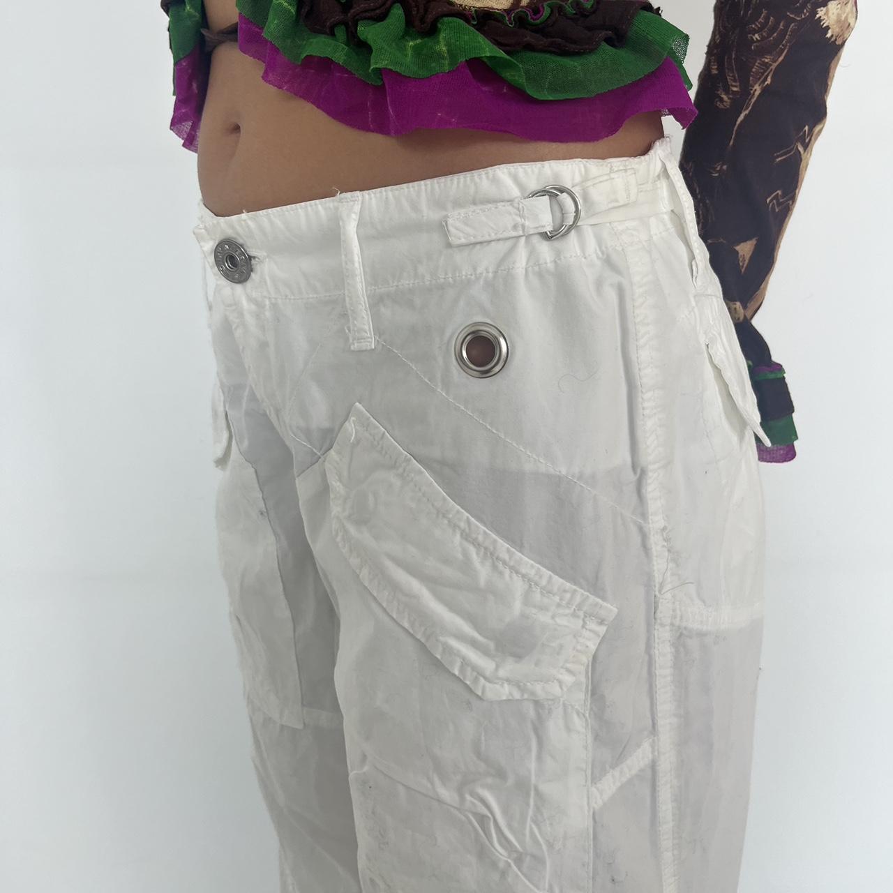 Vintage Italian white workwear pants with heart... - Depop