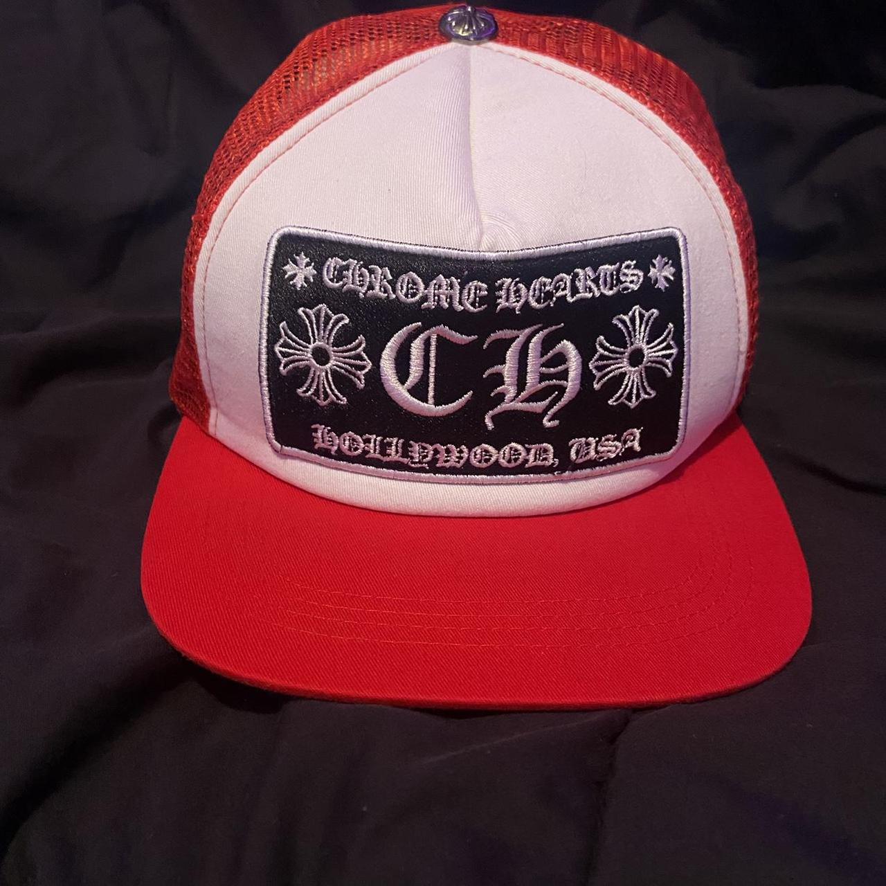 Chrome Hearts Men's Red and White Hat | Depop