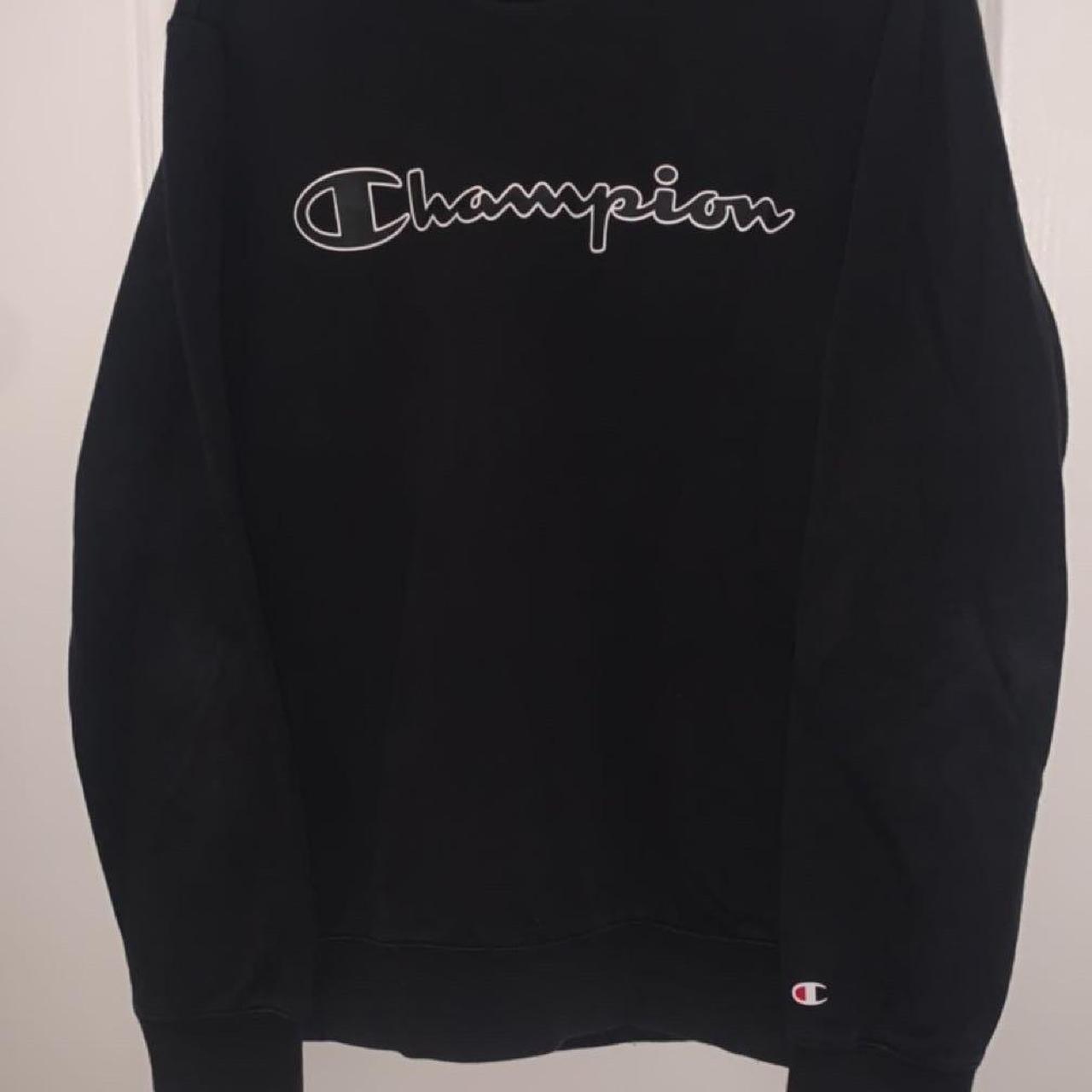 Men’s black Champion sweatshirt True to size... - Depop