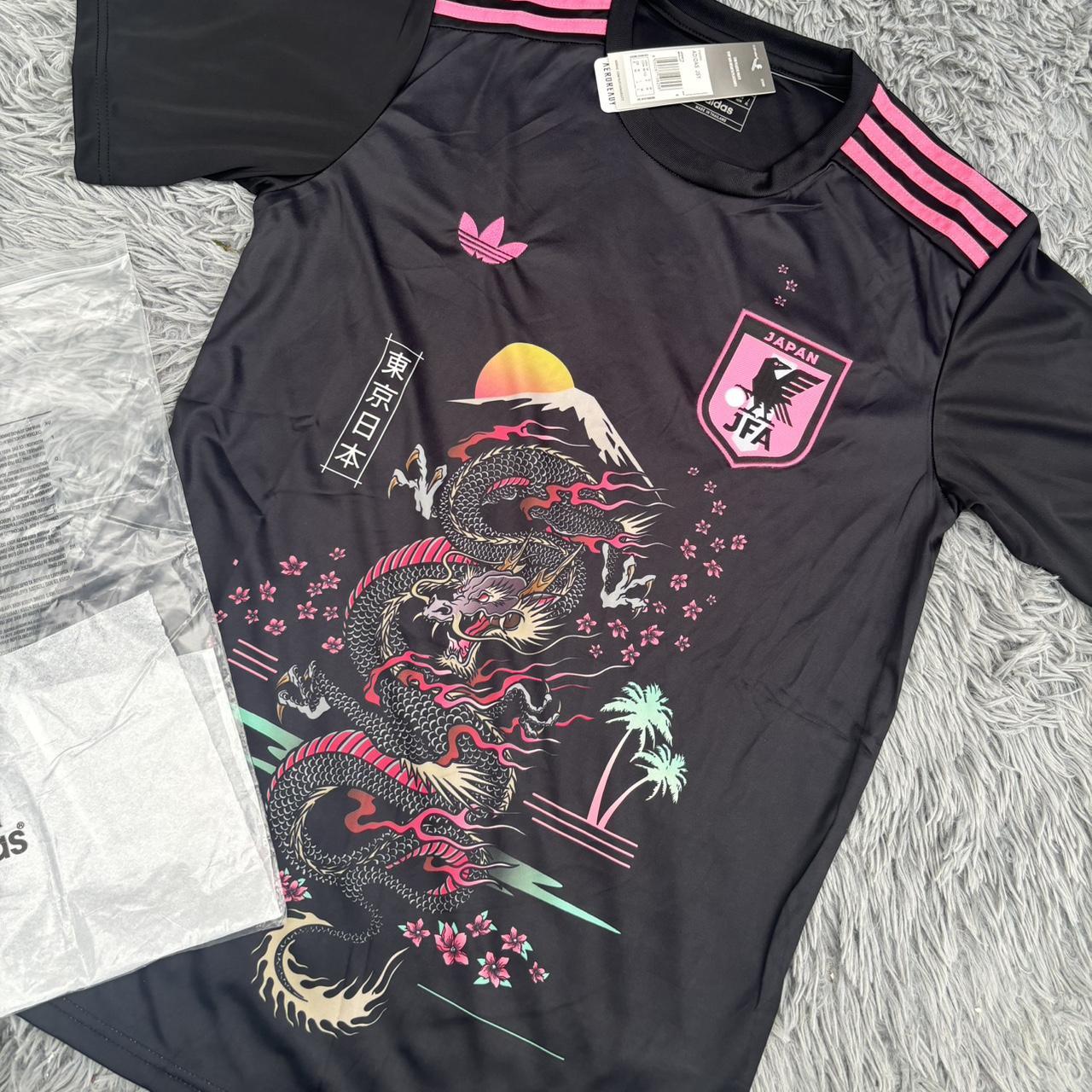 -Japan football top 🇯🇵 -Dragon concept kit🩷🖤 -Mens... - Depop
