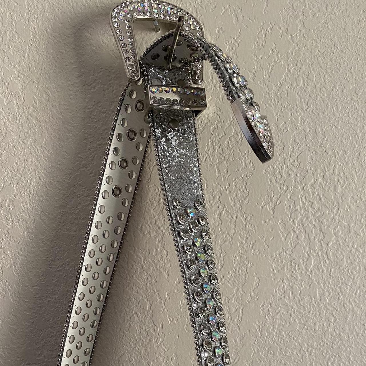 Rhinestone belt size 28-30 #mcbling #y2k #rhinestone - Depop