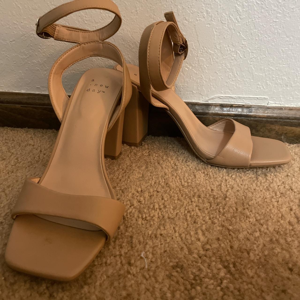 Tan heels. Only worn once. Open to offers! - Depop