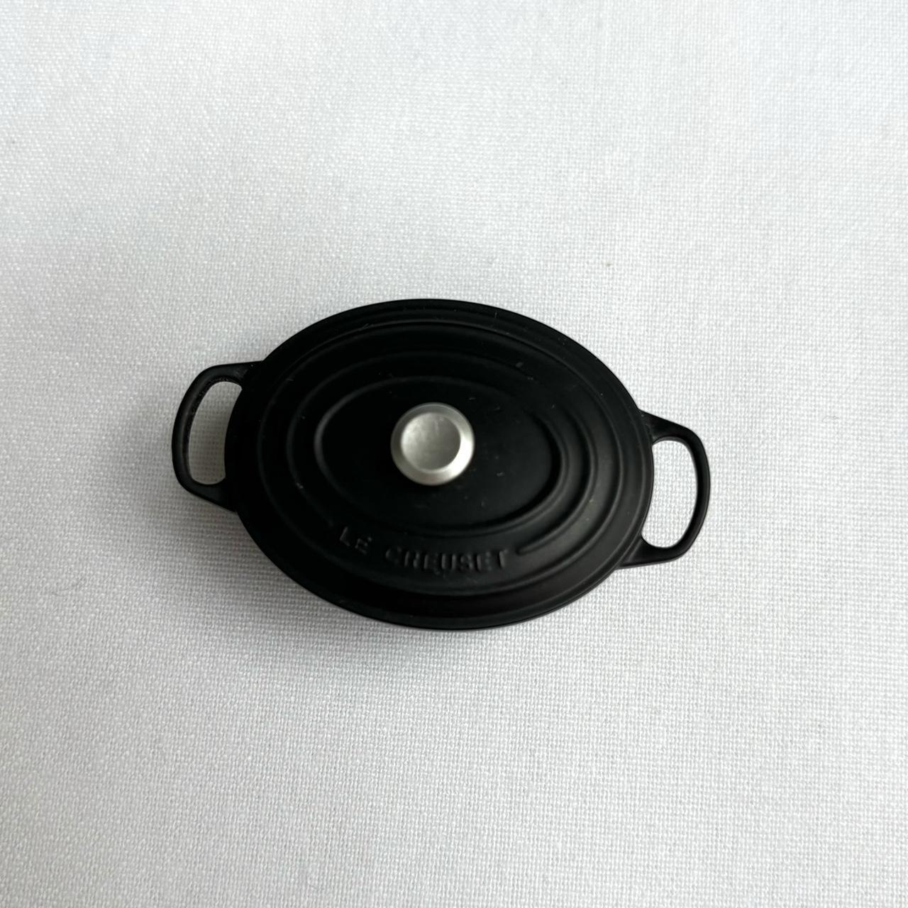 le creuset black mini pan gashapon fridge magnet.... - Depop