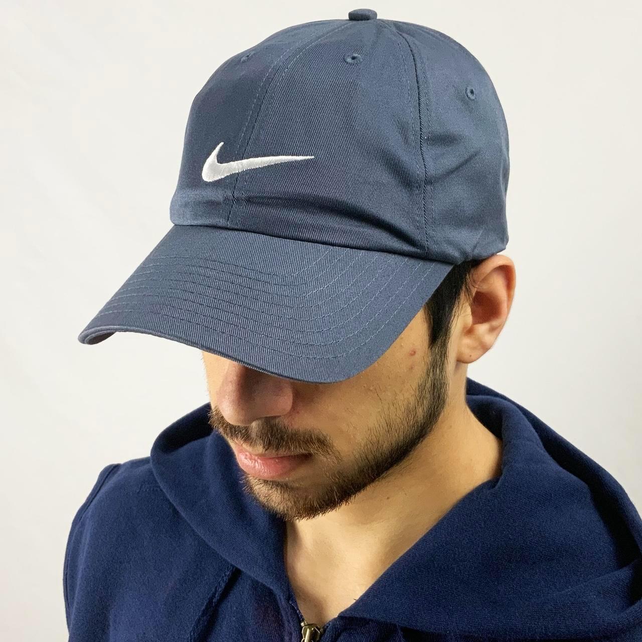 Vintage Nike Swoosh Cap Blue 2003 Deadstock Vintage... - Depop
