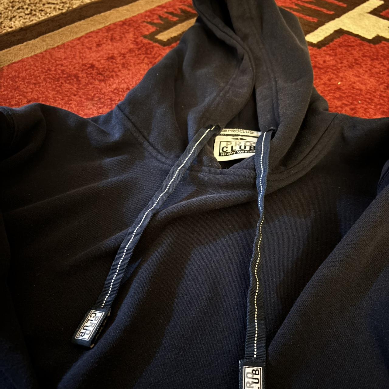 Small navy blue pro club | Depop