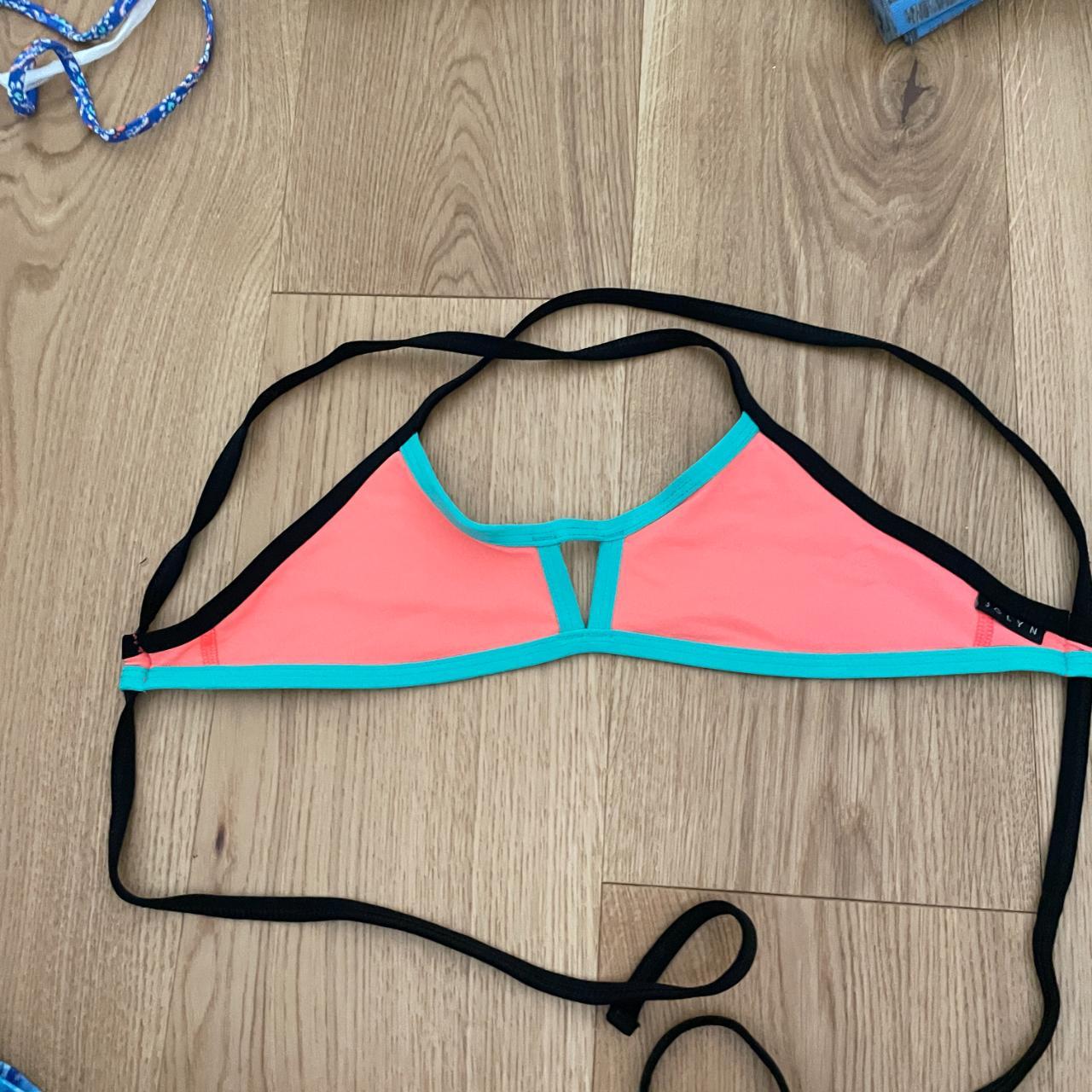 Jolyn luke top contrast (papaya, seafoam, black),... - Depop