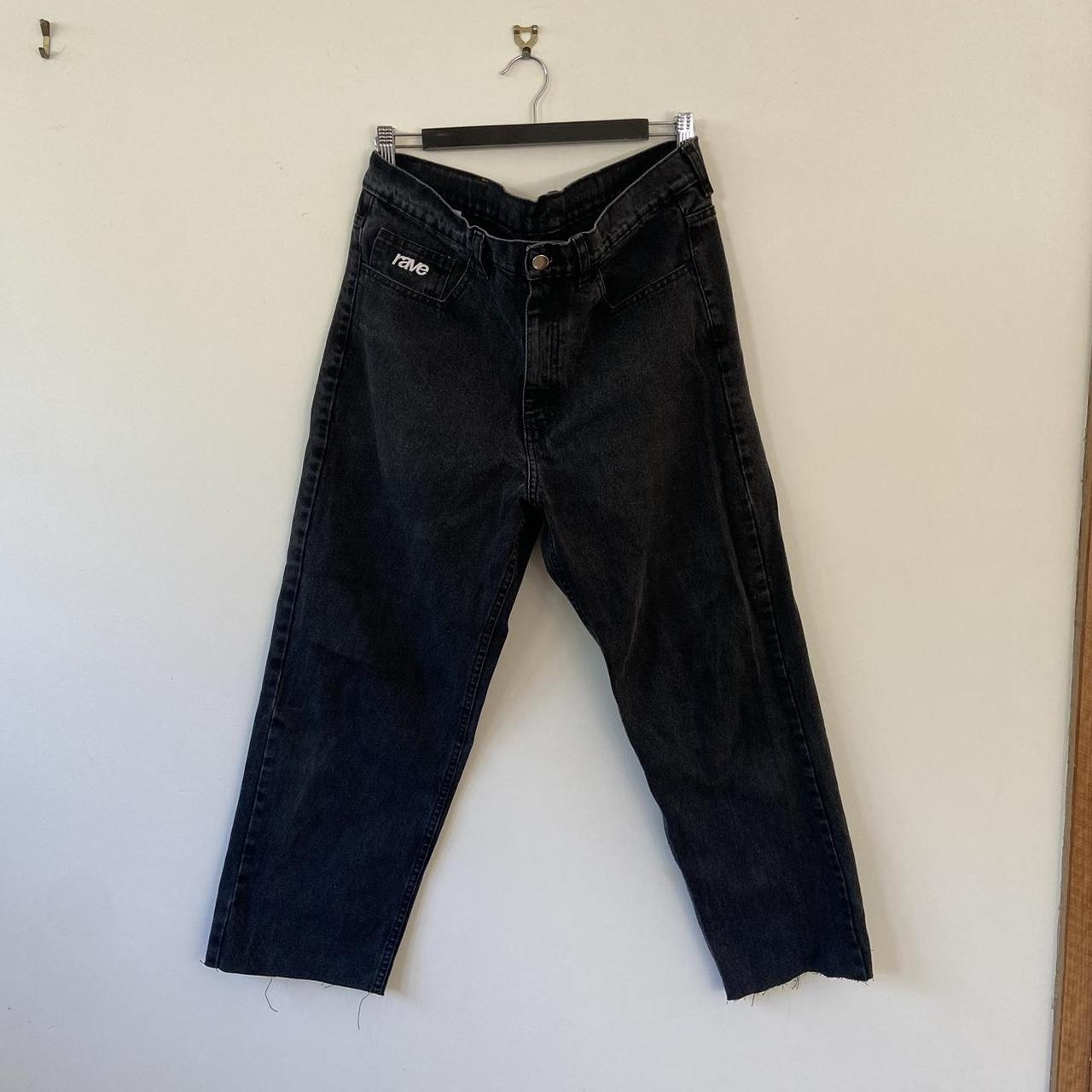 Rave Denim Jeans black washed baggy fit Size 32/30 - Depop