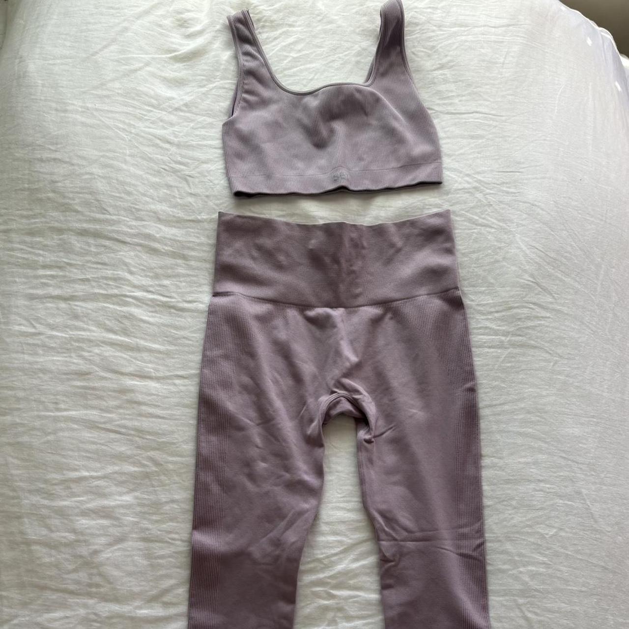 Set Active sculpt flex pinkish/purple workout set... - Depop