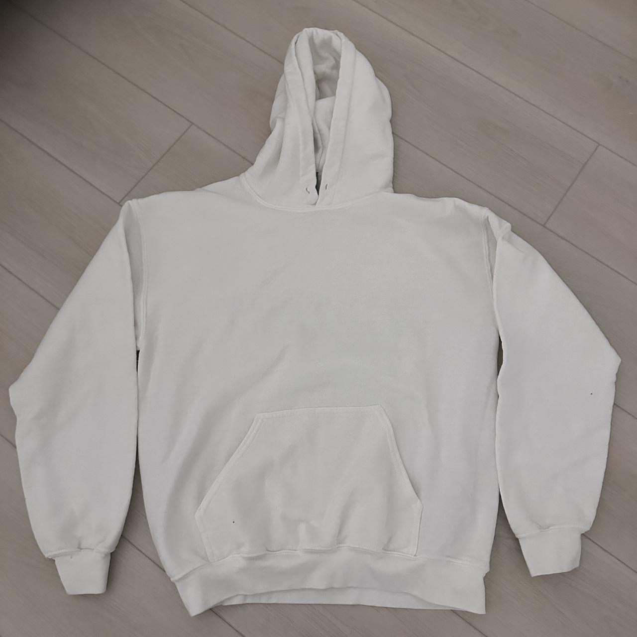 Super cute, basic white hoodie with saying on the... - Depop