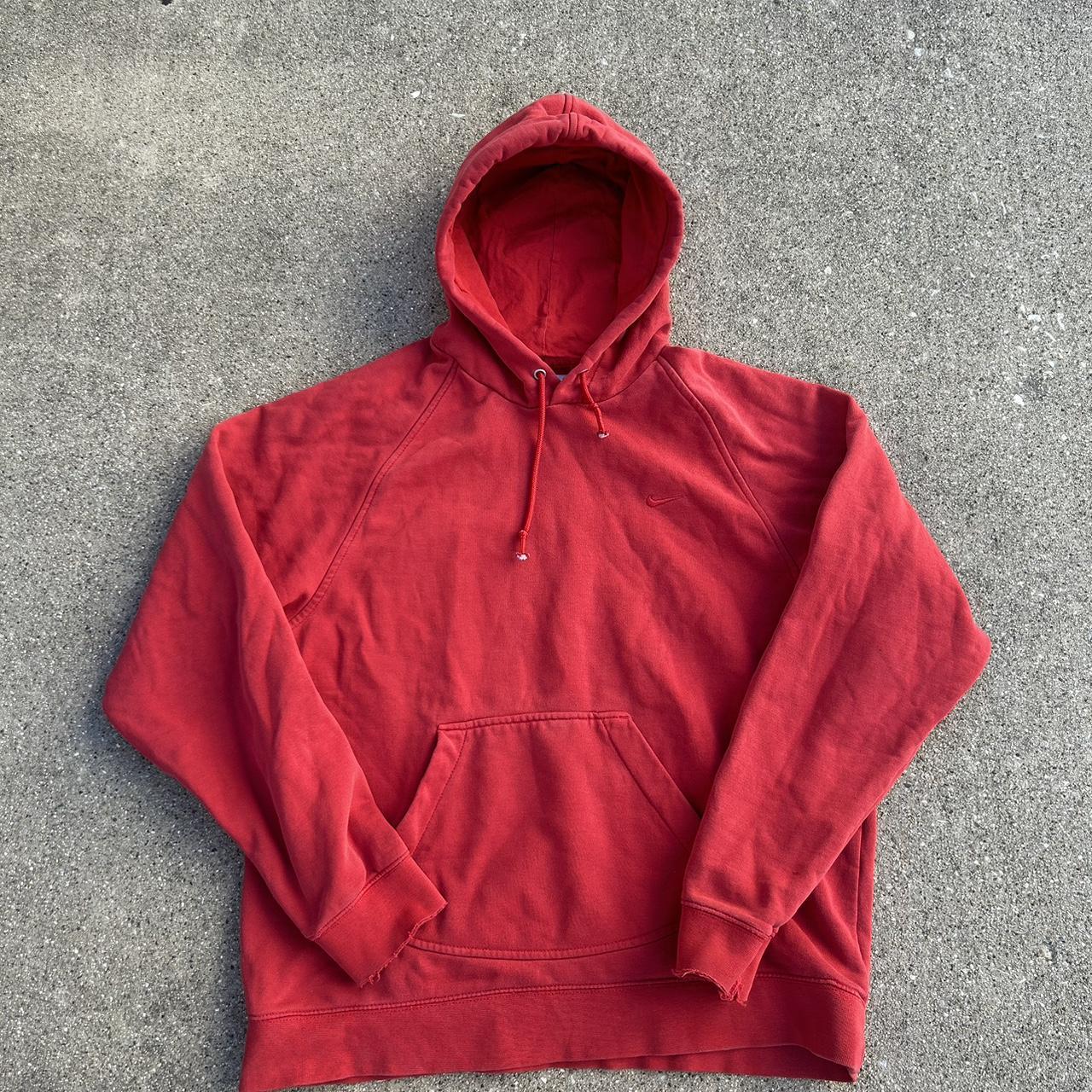 Beautiful red sun-faded Nike y2k hoodie Size M No flaws - Depop