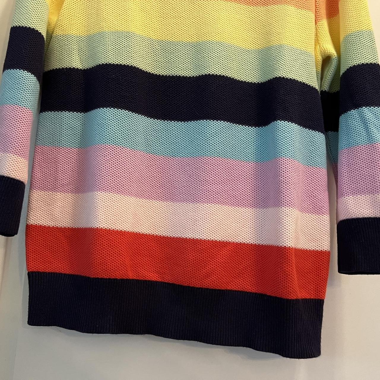 Halogen Ladies Medium Rainbow Stripes 3/4 Sleeve... - Depop