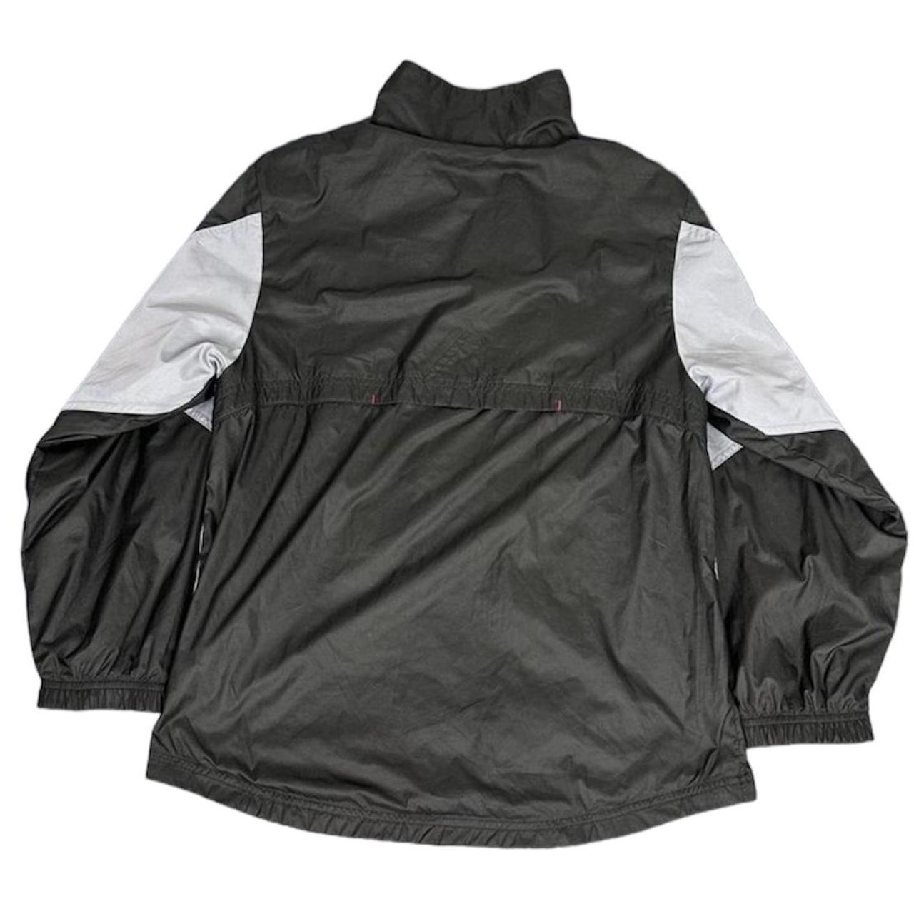 Nike late 00's black Track Jacket with silver... - Depop