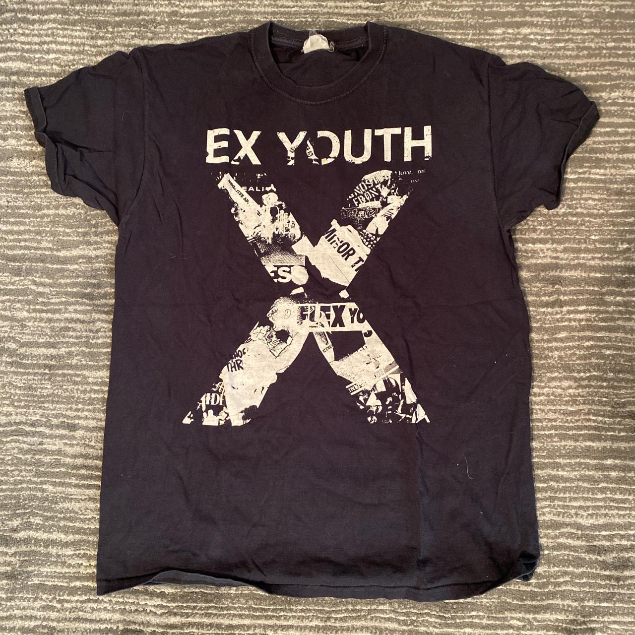 EX YOUTH black T, size medium. Fruit of the Loom... - Depop