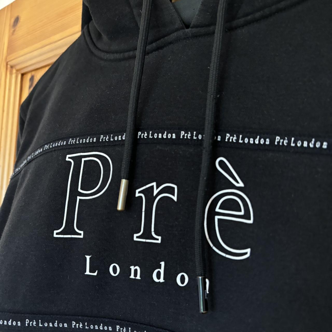 Prè London Black Hoodie Metal Tassle ends worn,... - Depop