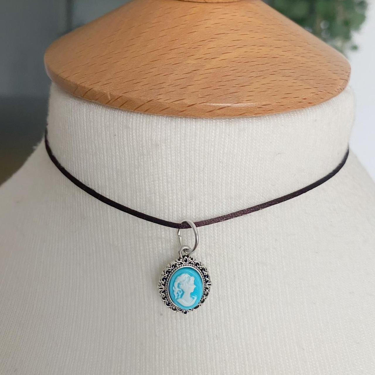 Rustic upcycled brown cord adjustable necklace with... | Depop