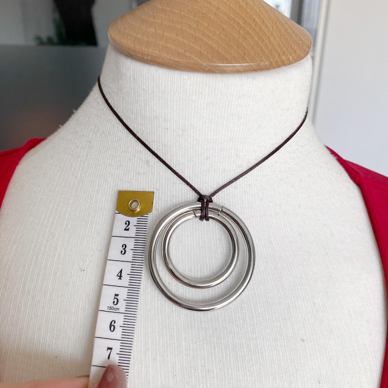 Rustic upcycled brown cord adjustable necklace with... | Depop