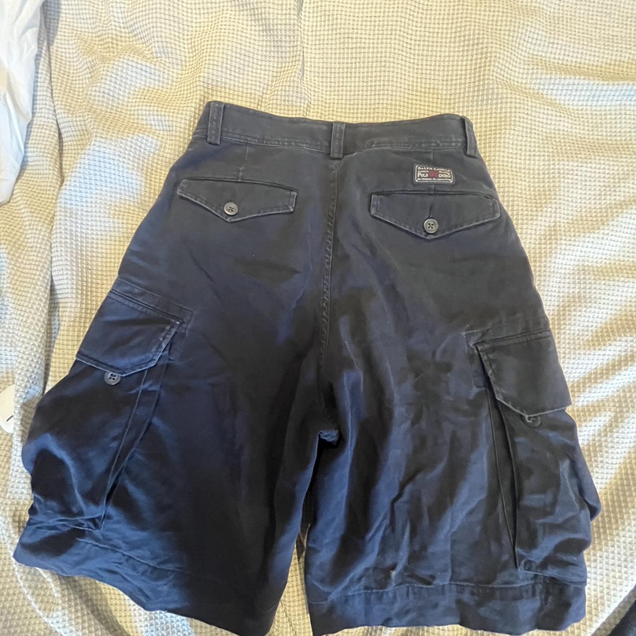 Navy Ralph Lauren cargo shorts Worn but no faults... - Depop
