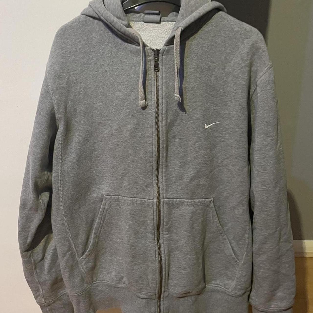 Nike grey zip up Size m Great condition Small... - Depop