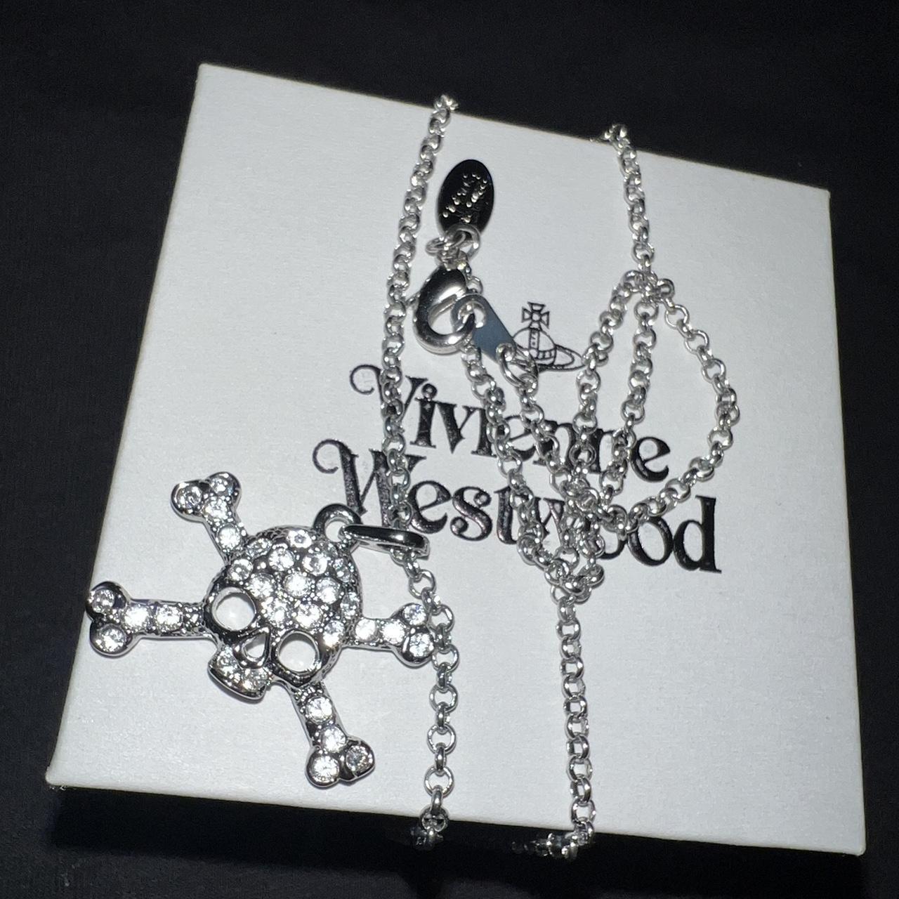Vivienne Westwood Skull necklace Man. mini bas... - Depop