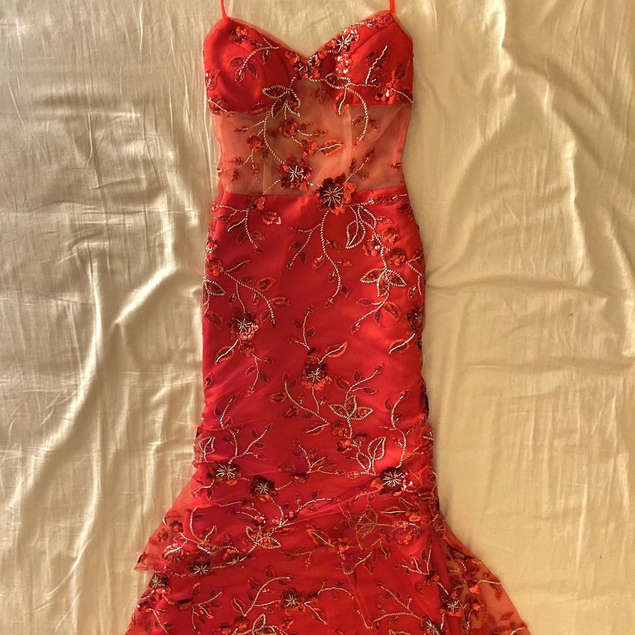 Red prom dress from July prom. Bought for $219... - Depop