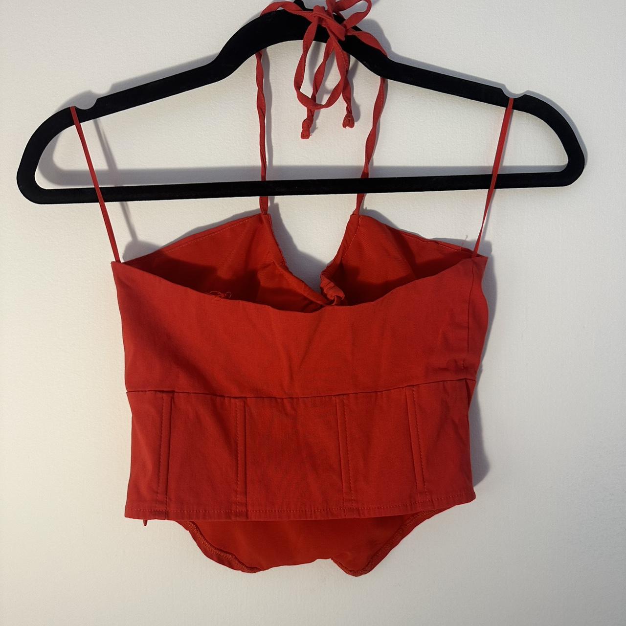 red halter corset top from glassons worn once fits... - Depop