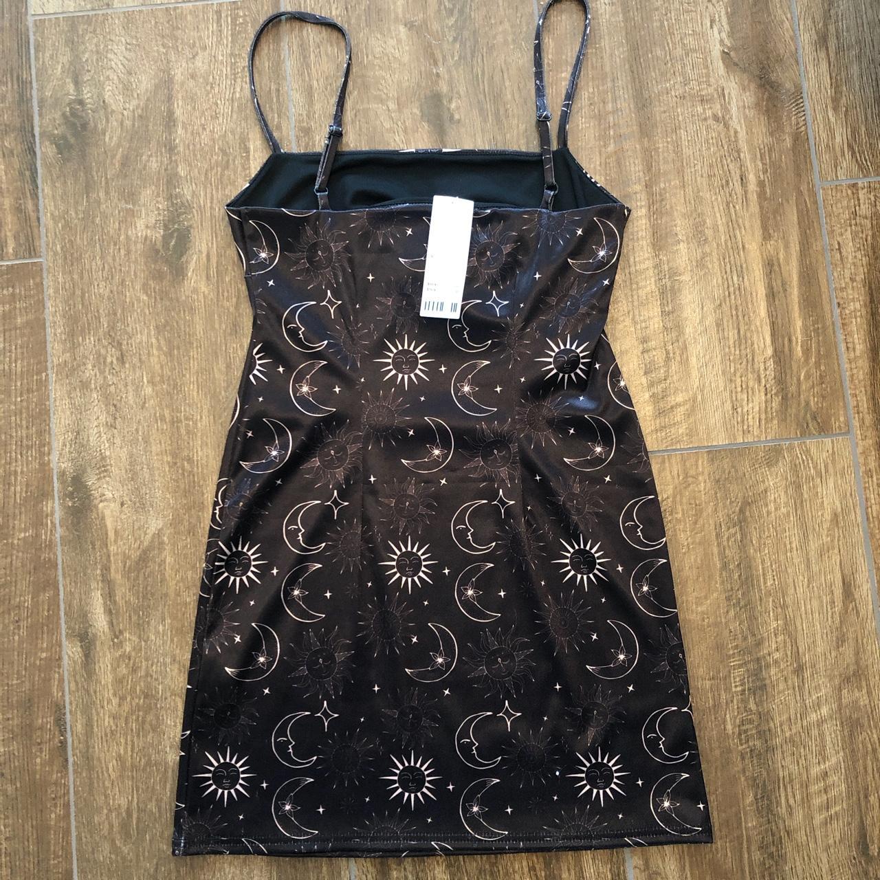 Black mini dress Sun and moon design Tags still on - Depop