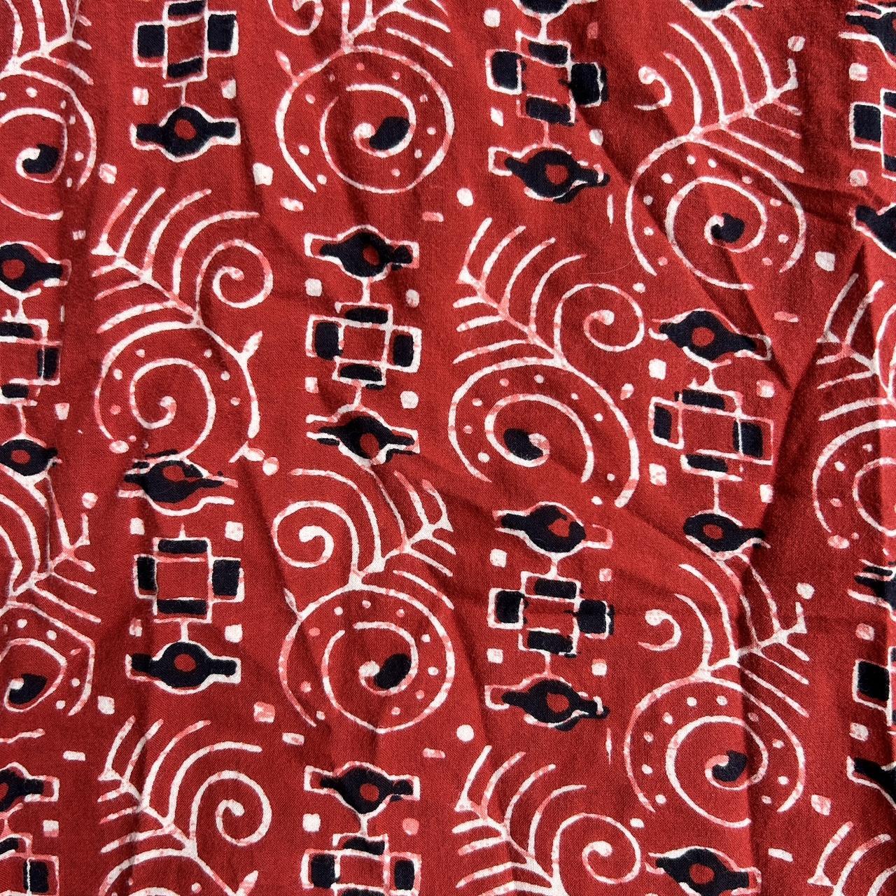 Vintage 90s wide leg block print pants Sz M ♥️super... - Depop