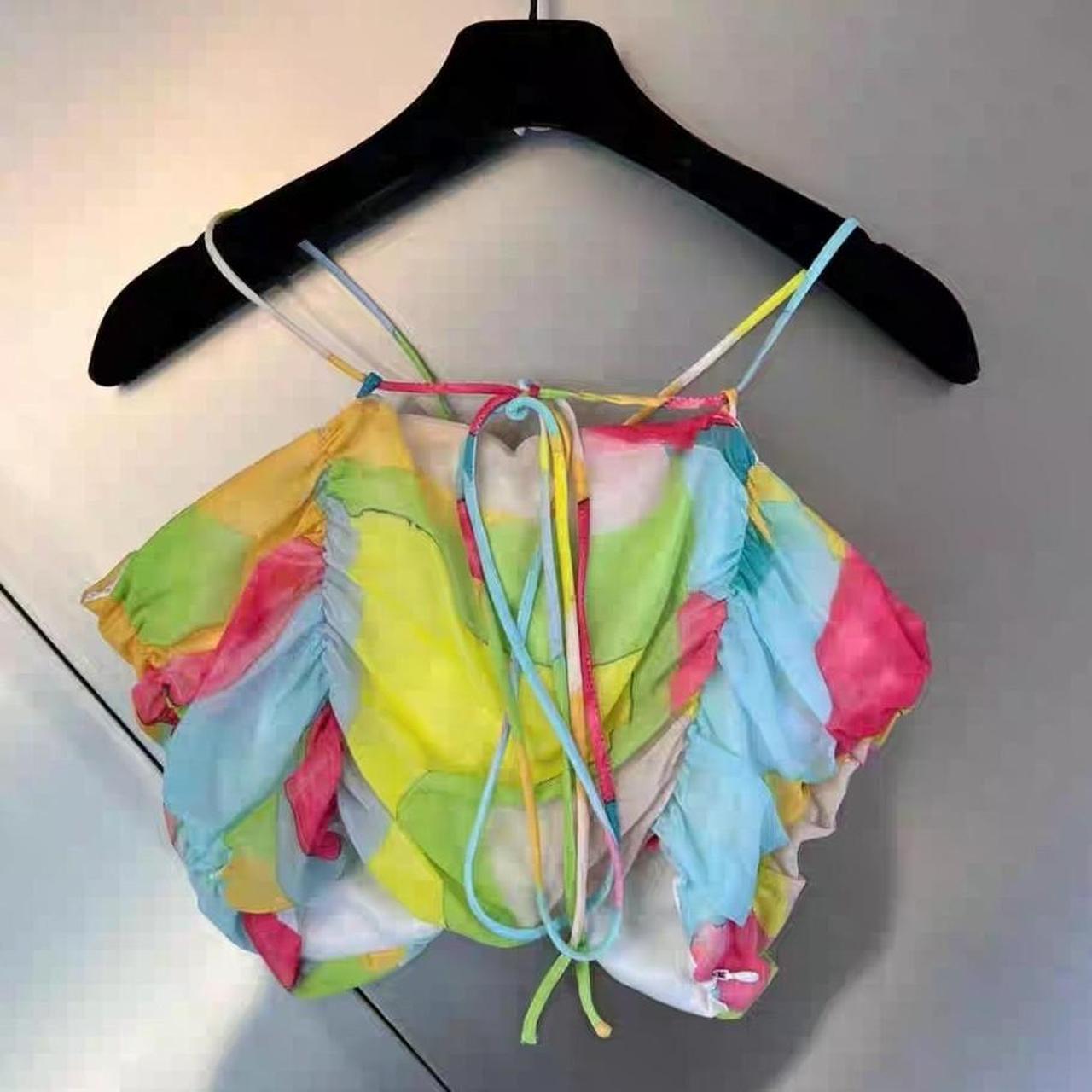 Crop top - rainbow 🌈 Cropped top AU6 8 10 12 |... - Depop