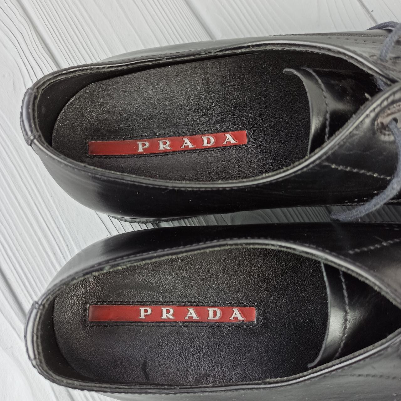 PRADA Mens Black Wingtip Formal Heel Shoes Prada... - Depop