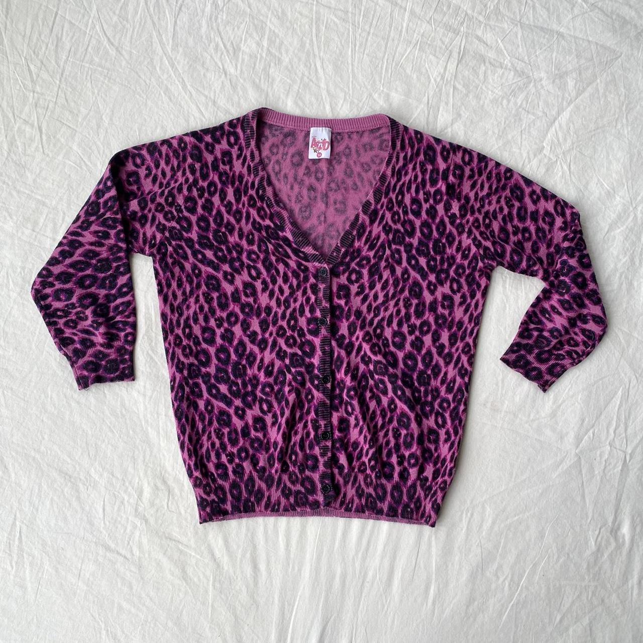 unreal genuine y2k scene leopard print cardi... - Depop