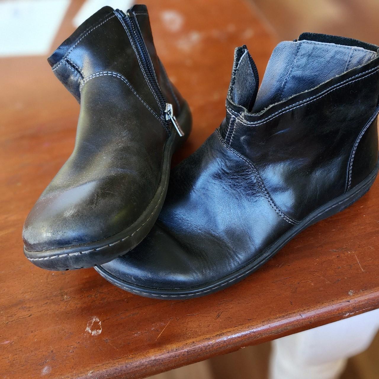 Birkenstock size 37 zip-up leather ankle boots.... - Depop